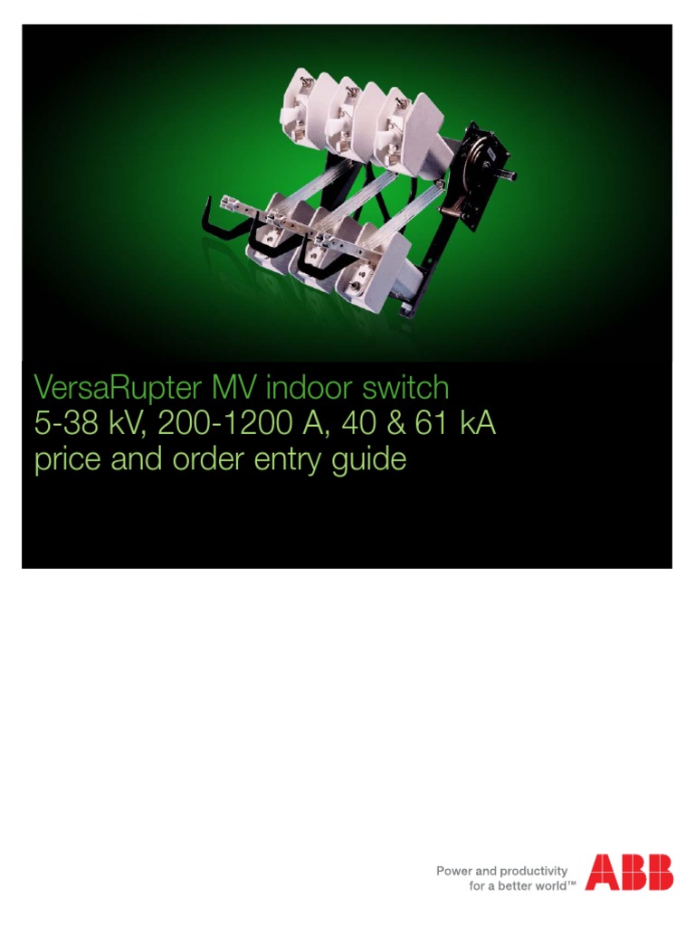ABB VersaRupter Price List 1VAF206001-PL Rev J