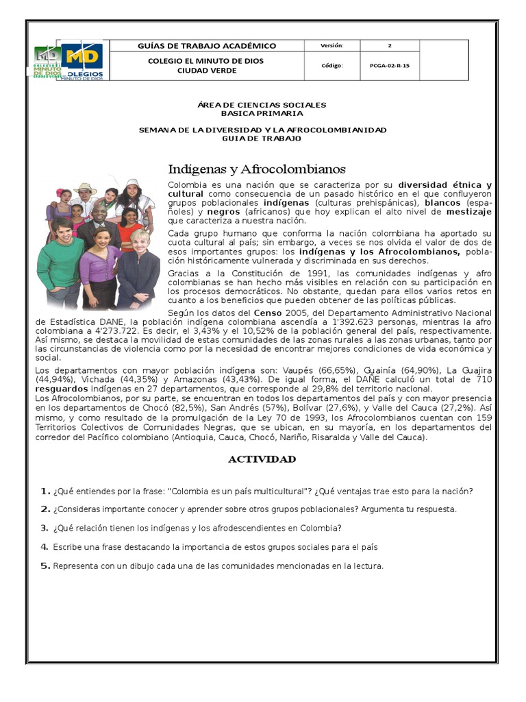 Guia Afrocolombianidad Primaria | PDF | Colombia | Nación