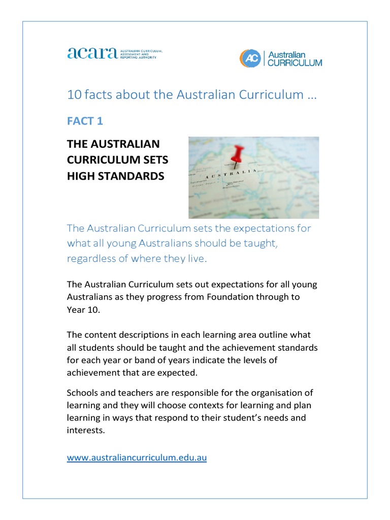 10 Facts About The Australian Curriculum | PDF | Curriculum | Teachers