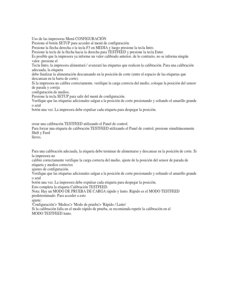 Calibrar Impresor Intermec PM4i | PDF