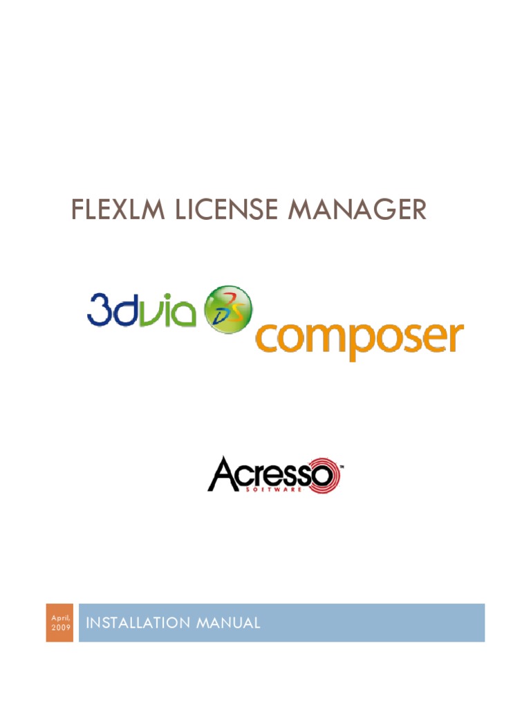 3DVIA Composer FlexLM Install Manual | PDF | Computer File | Command Line Interface