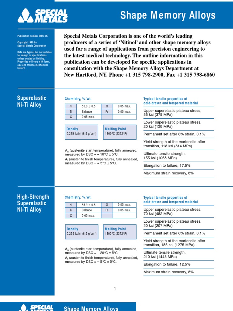 Shape Memory Alloys | PDF | Shape Memory Alloy | Annealing (Metallurgy)