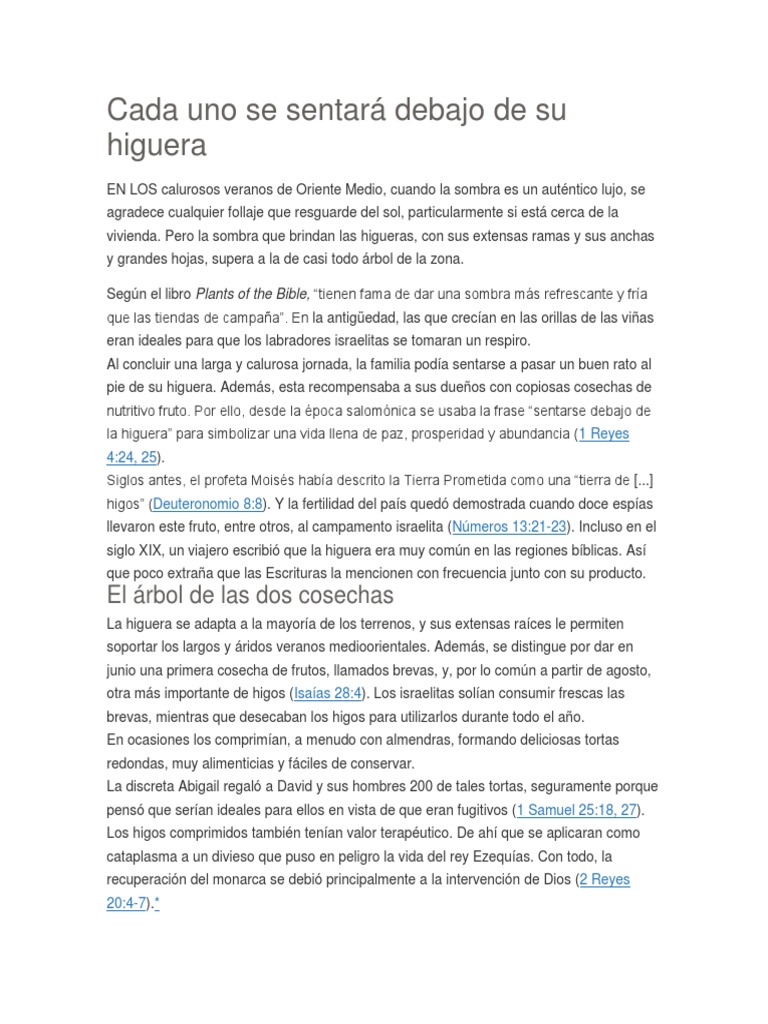 La higuera: símbolo de paz y advertencia para Israel | PDF | Higo Común ...