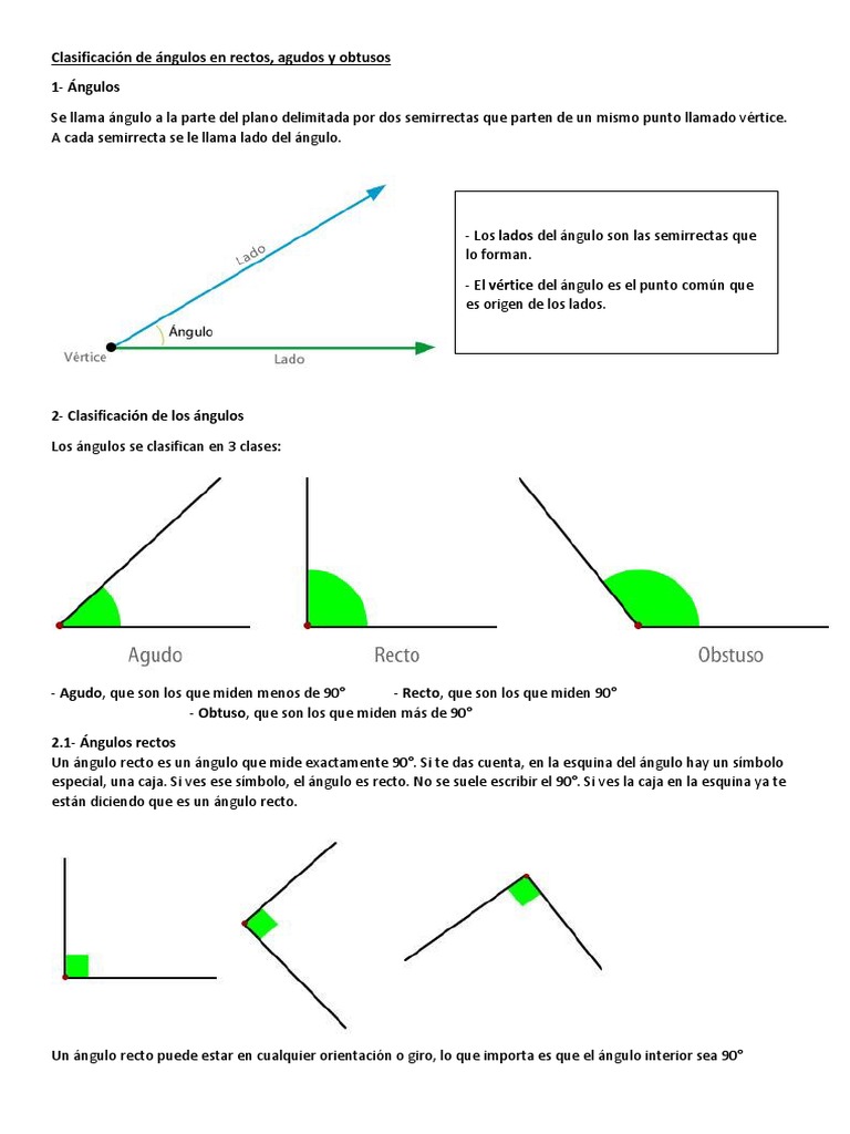 Clasificación de Ángulos en Rectos | PDF