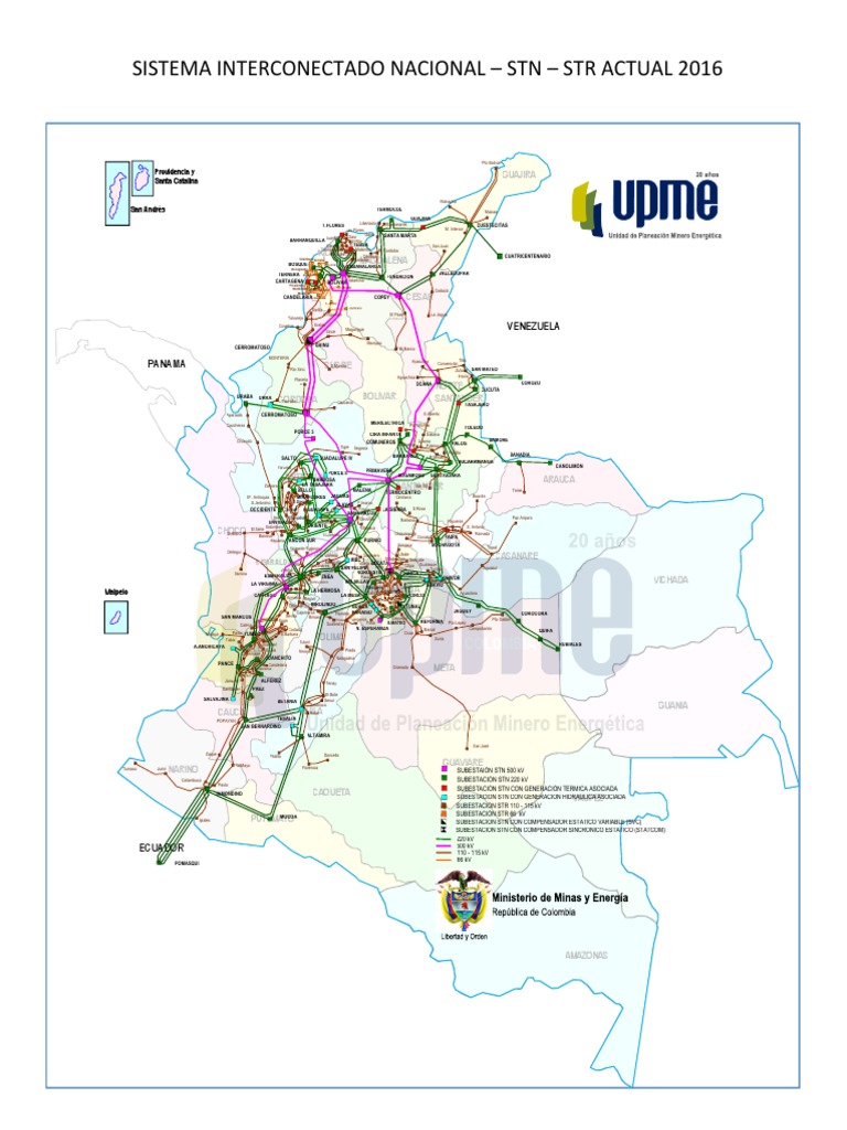 Upme en Transmision Colombia STN-STR Actual 2016 | PDF | América del ...