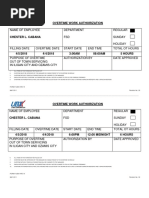 Sample Undertime Form | PDF