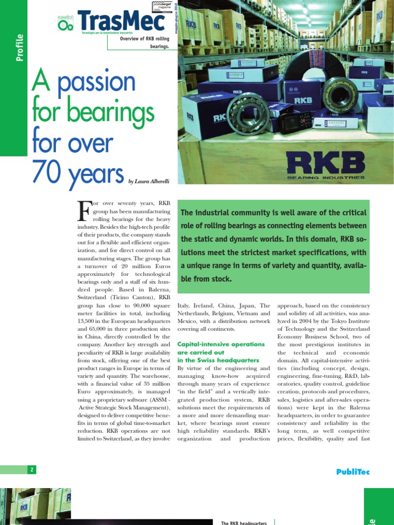 RKB A Passion For Bearings For Over 70 Years Eng | PDF | Switzerland ...