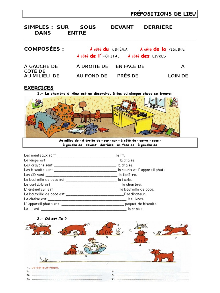 Les Prepositions de Lieu | PDF