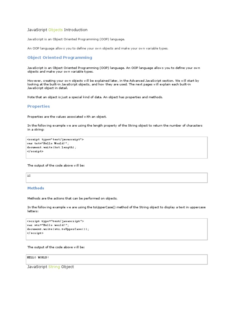 Javascript Objects Introduction | PDF | Dynamic Html | Http Cookie
