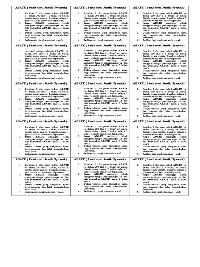 Petunjuk Penggunaan Abate | PDF