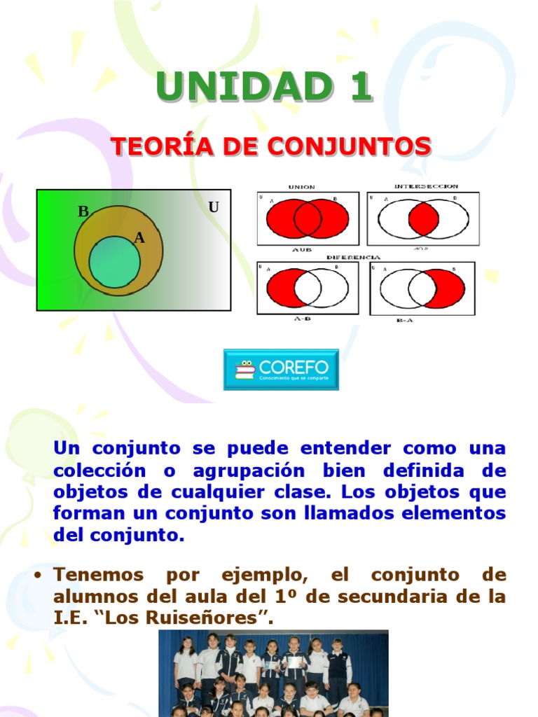 Unidad 1: Teoría De Conjuntos | Conjunto (Matemáticas) | Lógica matemática