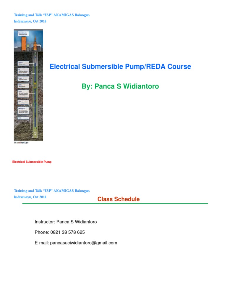 Overview of an Electrical Submersible Pump Training Session ...