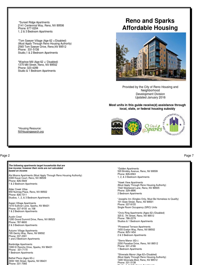 Affordable Housing Booklet | PDF | Reno | Apartment