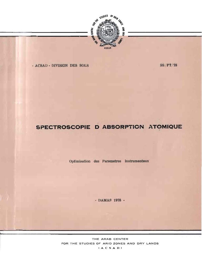 Spectroscopie D Absorption Atomique Spectroscopie D Absorption Atomique ...