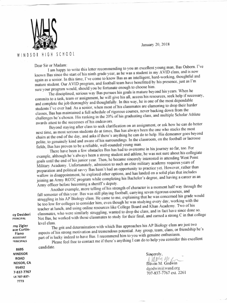 Letter of Rec | PDF | Educational Stages | Titles