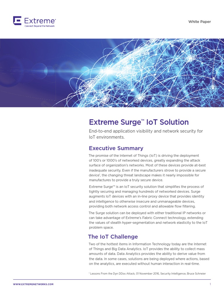 Extreme Surge Iot Solution White Paper | PDF | Gateway ...