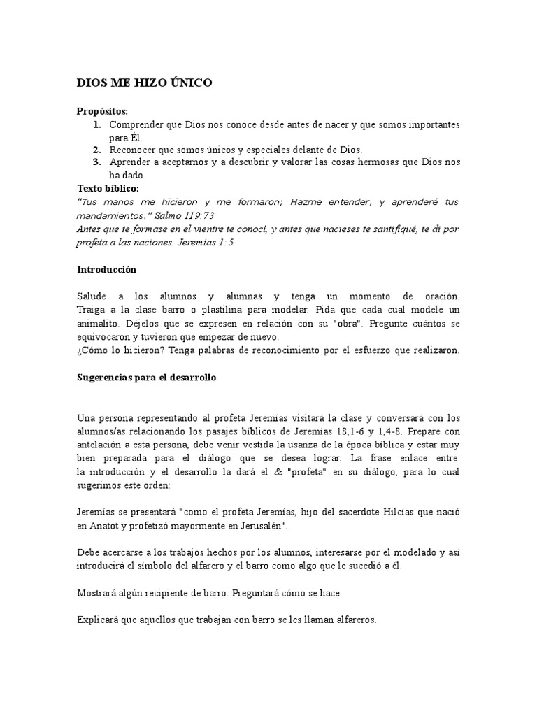 Dios Me Hizo Único | PDF | Cristo (título) | Profeta