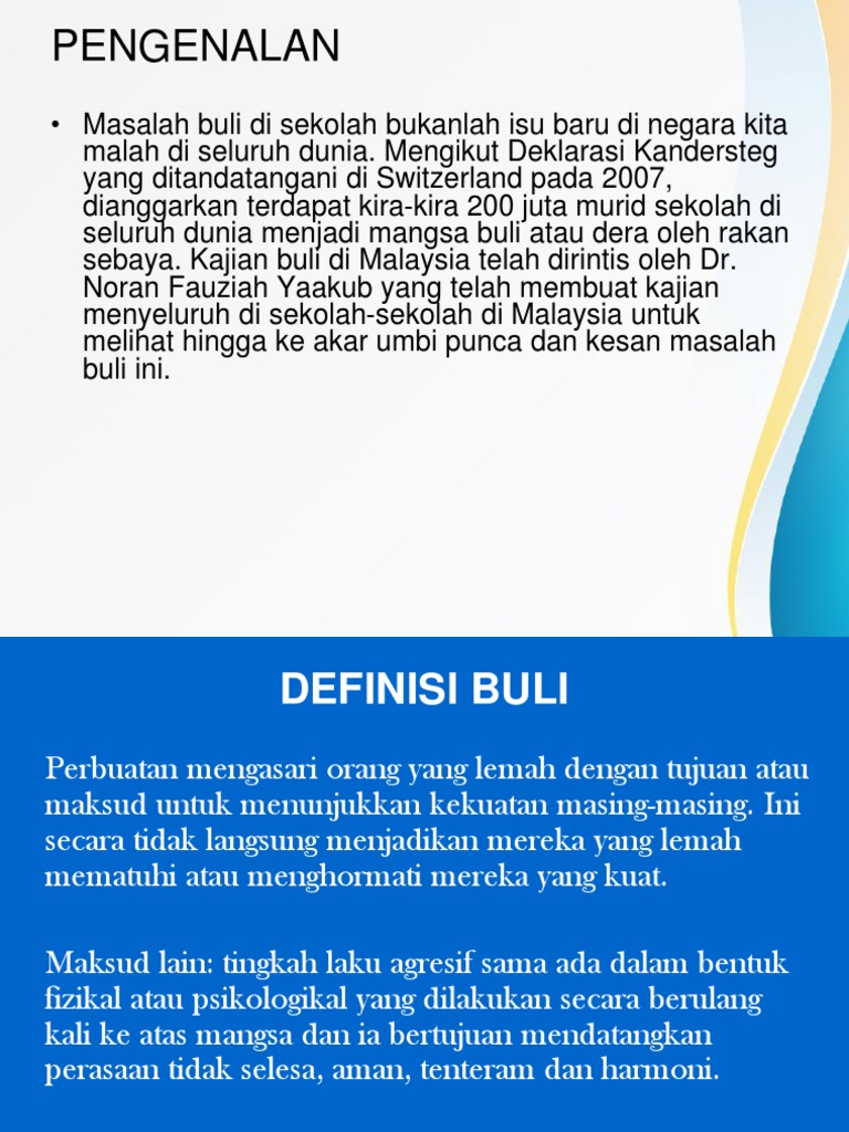 Jenis dan Definisi Buli di Sekolah | PDF | Pengembangan Diri