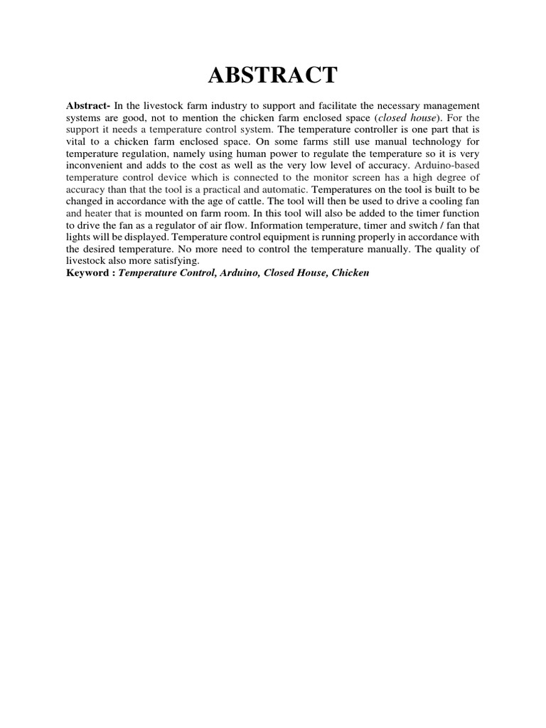 Abstract-In The Livestock Farm Industry To Support and Facilitate The ...