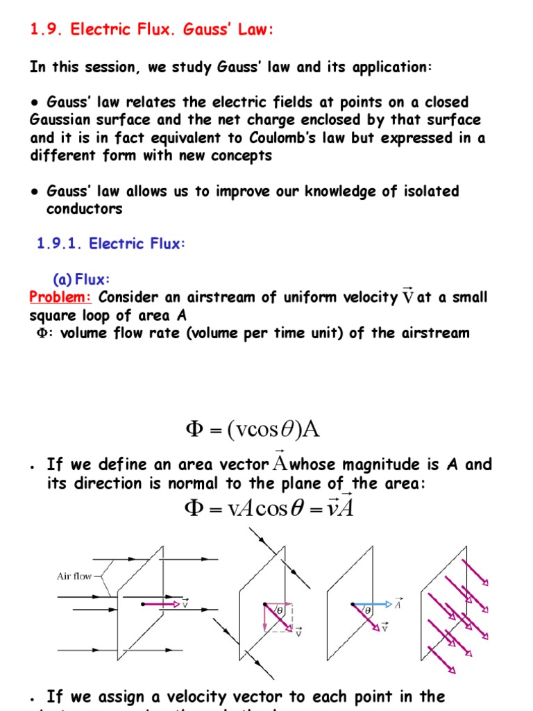 1.9. Electric Flux. Gauss' Law | PDF | Flux | Electric Field