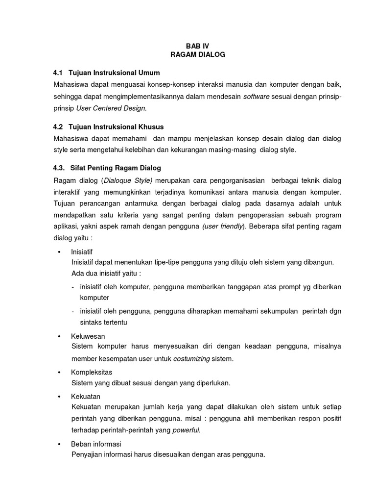 Desain Dialog Interaksi HCI | PDF