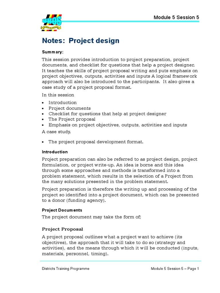Module 5 Session 05-ProjectDesign | PDF | Feasibility Study | Goal