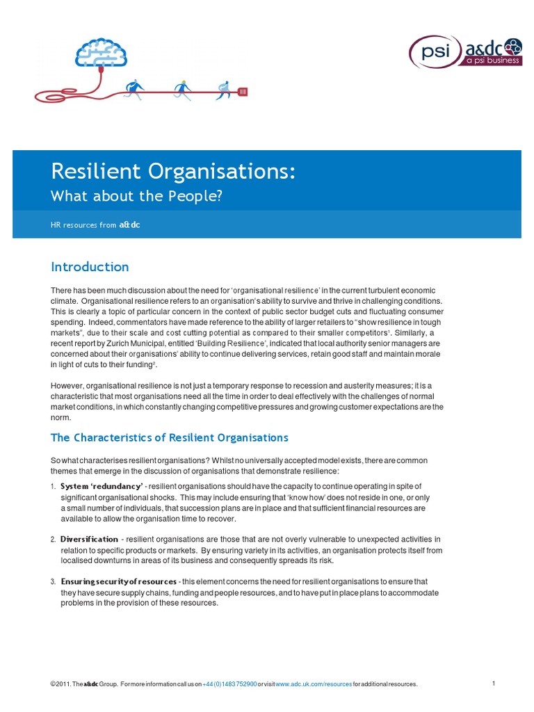 Resilient Organisations - Characteristics of Resilient Organisations ...