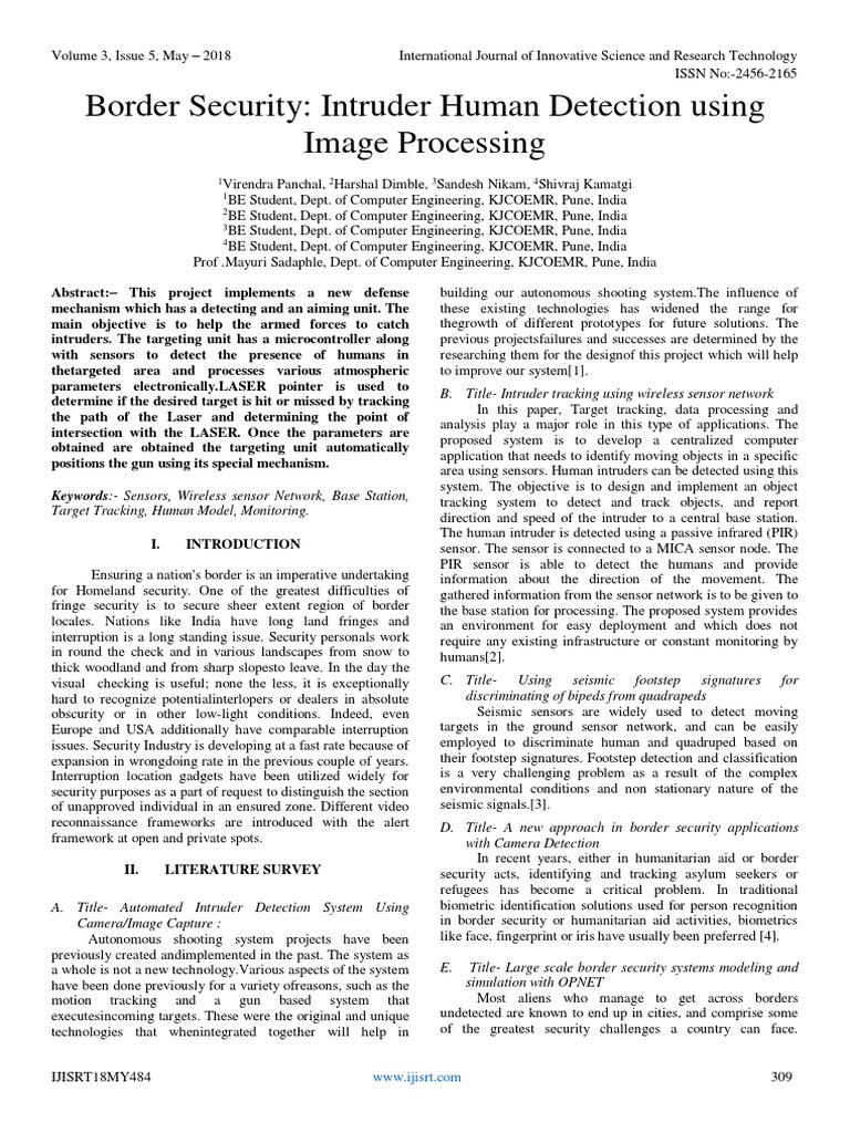 Border Security Intruder Human Detection Using Image Processing | PDF ...