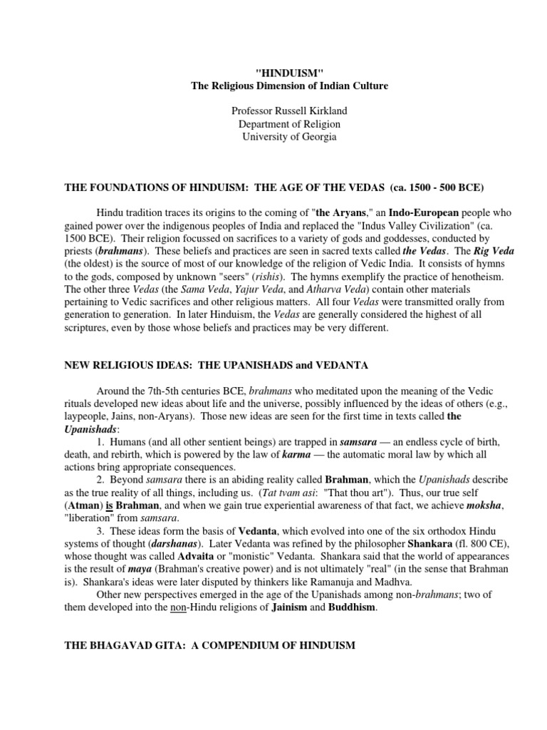 Hinduism and Its Global Influence | PDF | Vedanta | Vedas
