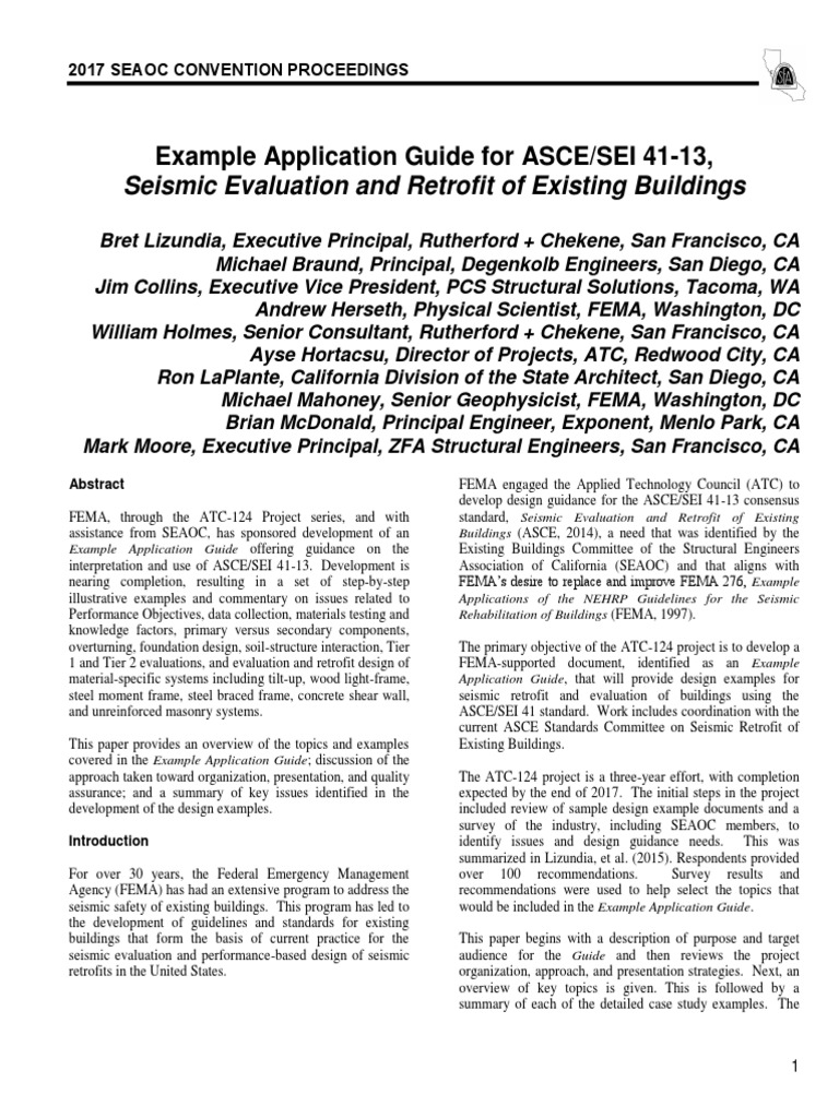 Ejemplo de Aplicacion Asce Sei 41 13 | PDF | Design | Evaluation
