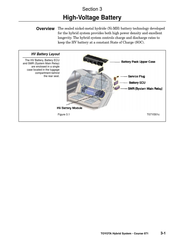 Toyota High-Voltage Battery | PDF | Battery (Electricity) | Battery Charger