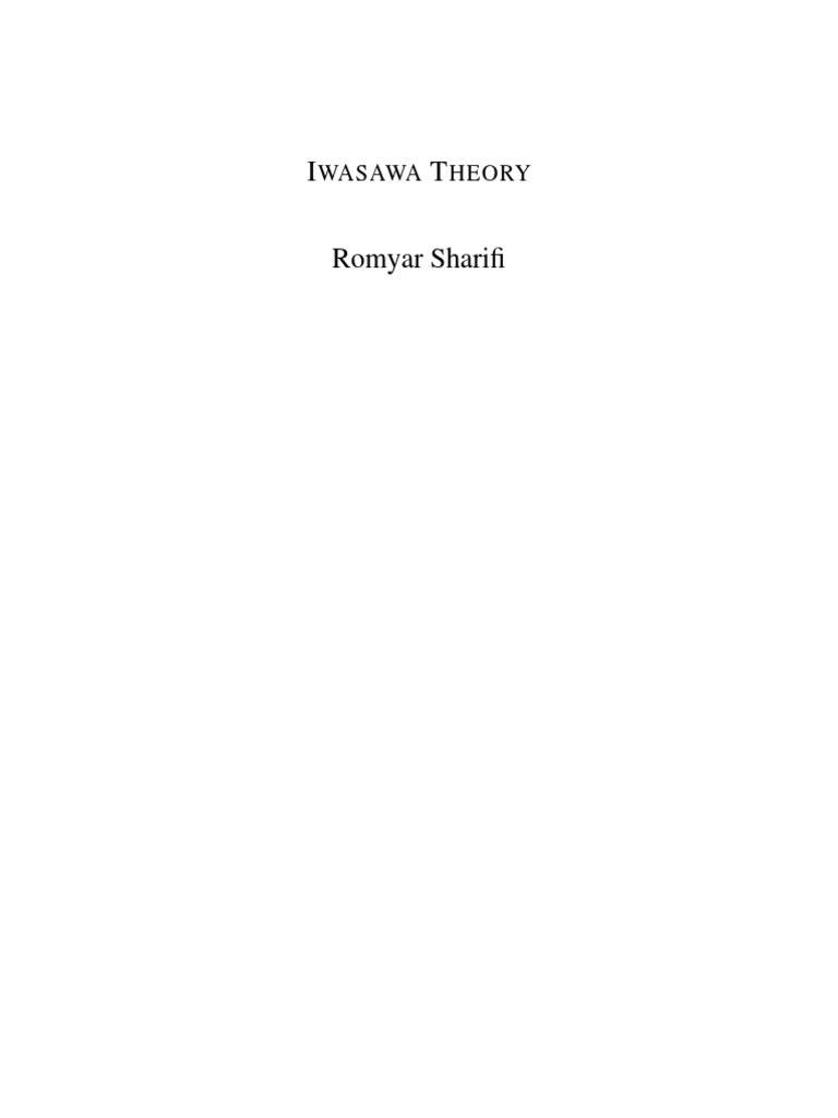(Lecture Notes) Romyar Sharifi - Iwasawa Theory (2017) | PDF | Field ...
