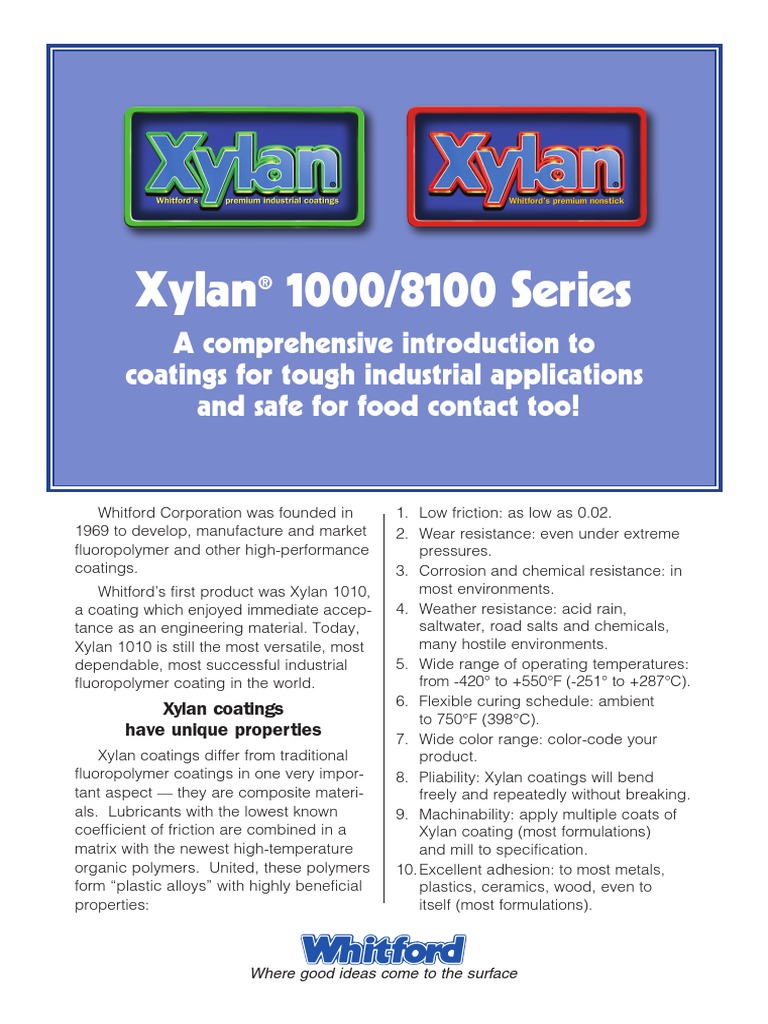 Xylan 1000 and 8100 Series | PDF | Friction | Lubricant