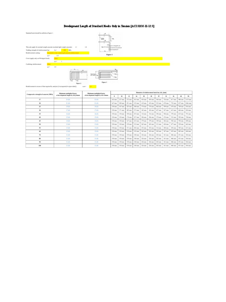 Development Length of Standard Hook in Tension (Only) | PDF | Composite ...