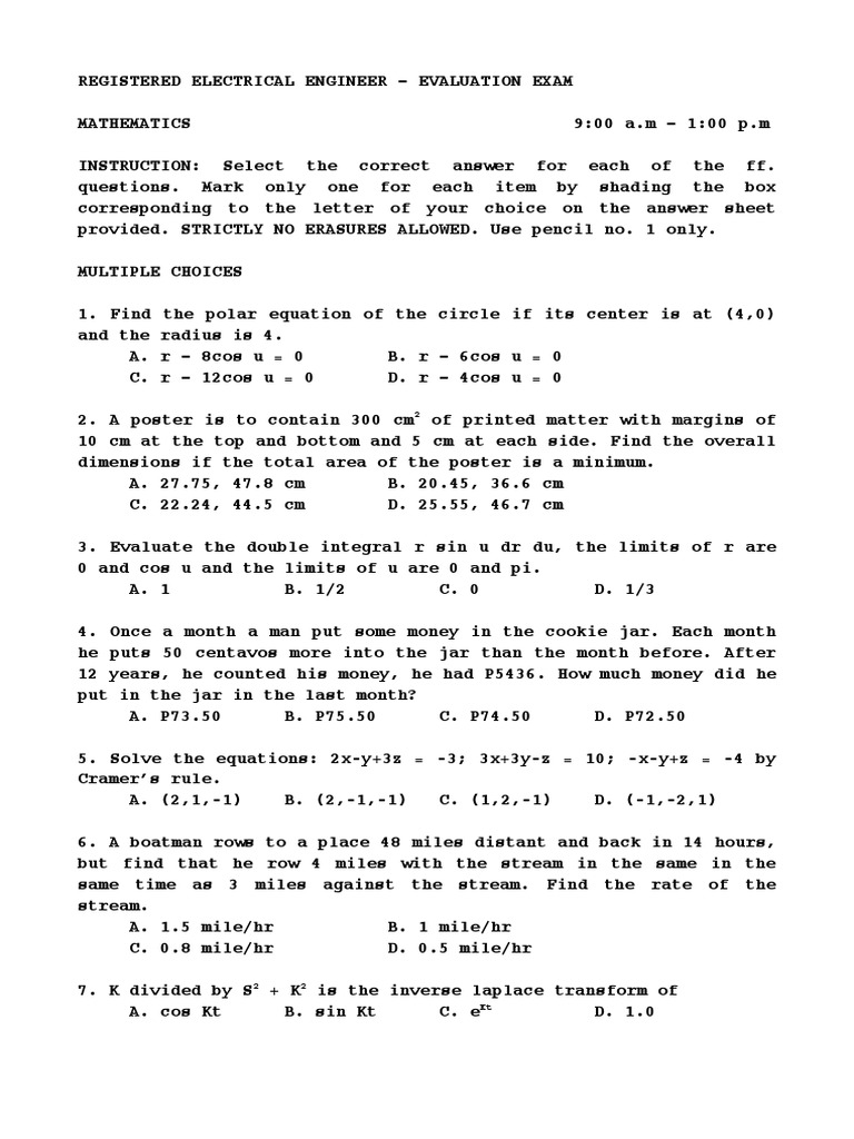 Math Practice Exam | PDF | Area | Triangle