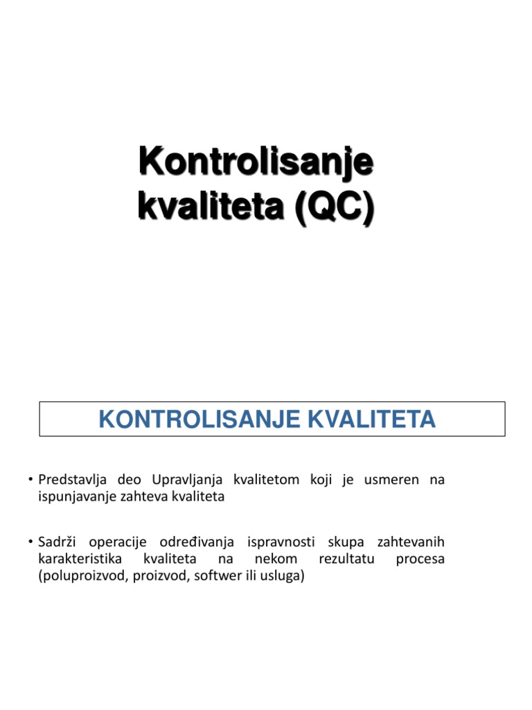 Kontrola Kvaliteta | PDF