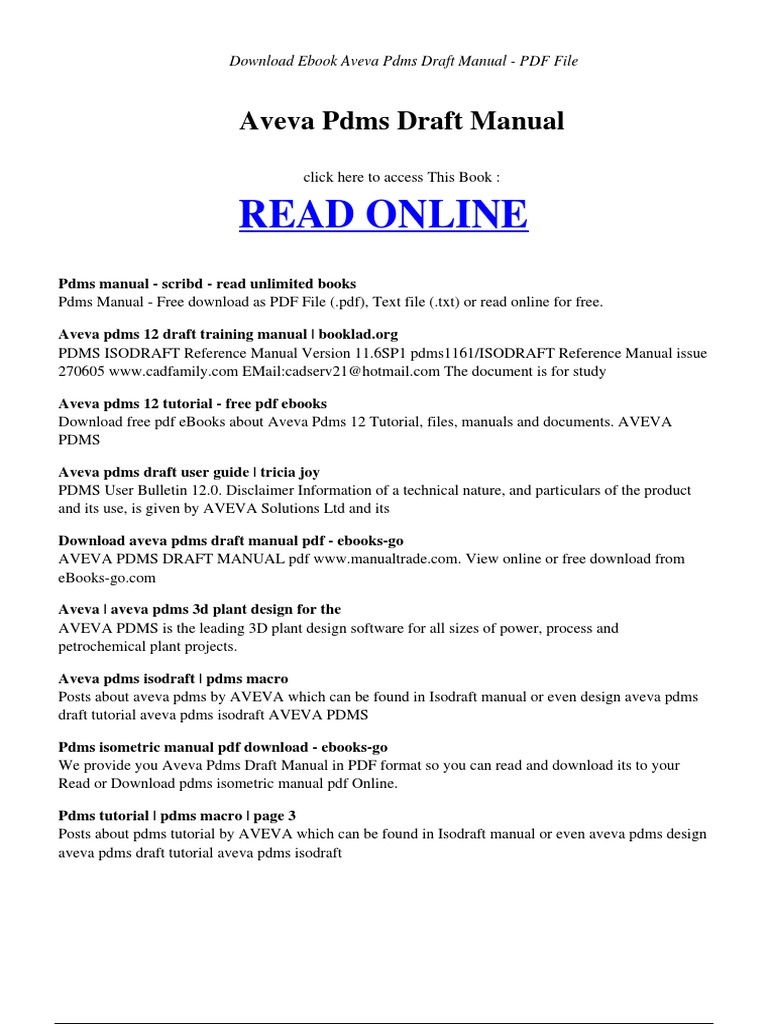 Download Aveva Pdms Draft Manual Guide | PDF | Portable Document Format ...
