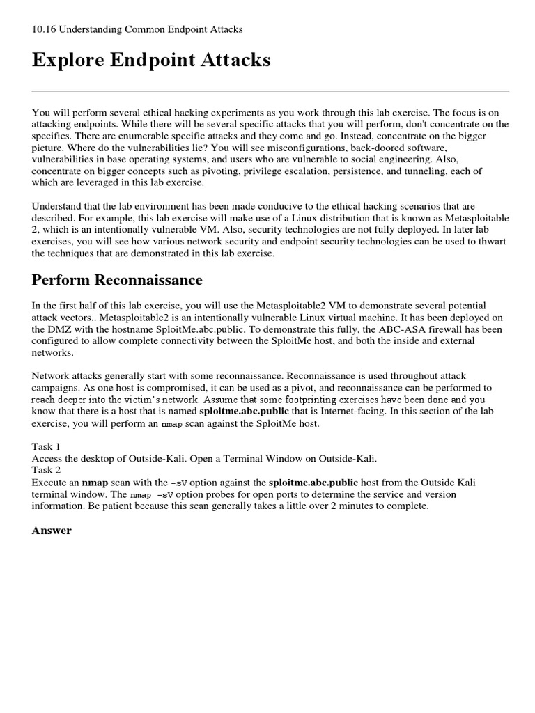 Section 10 Understanding Common Endpoint Attacks Lab | PDF | Secure ...