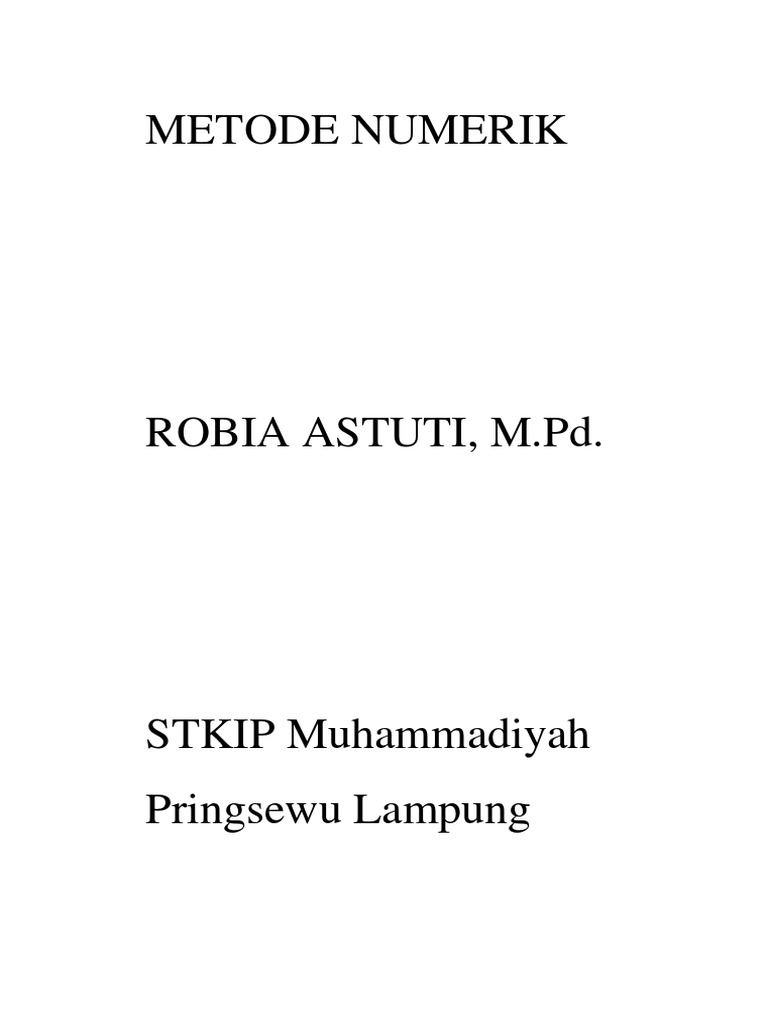 Metode Numerik | PDF