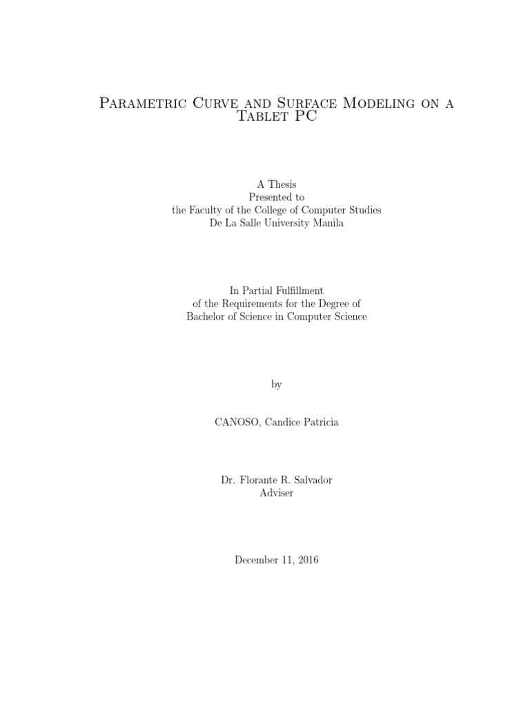 Parametric Curve and Surface Modeling | Download Free PDF | 3 D ...