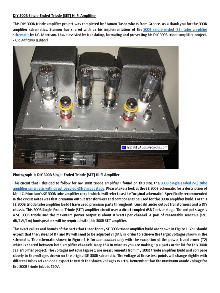 DIY 300B Single | PDF | Vacuum Tube | Rectifier