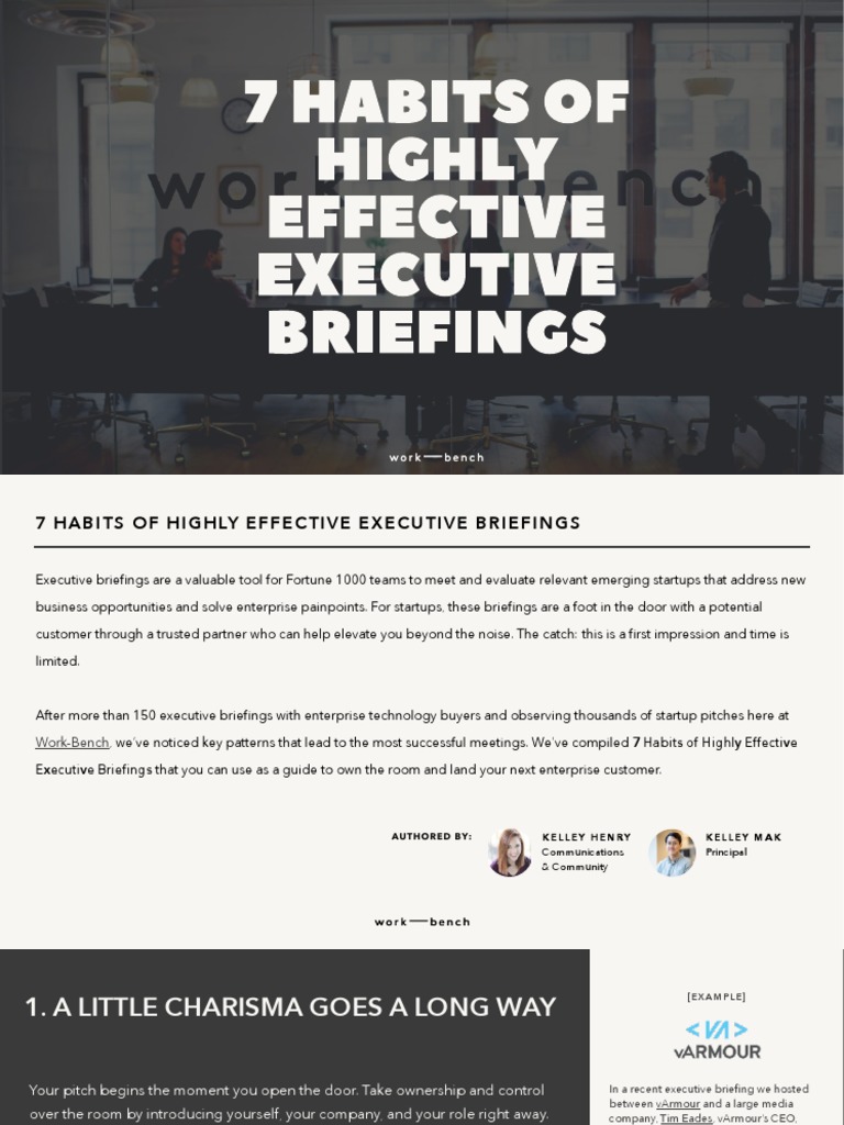 Executive Briefing Playbook | PDF | Startup Company | Small Business ...