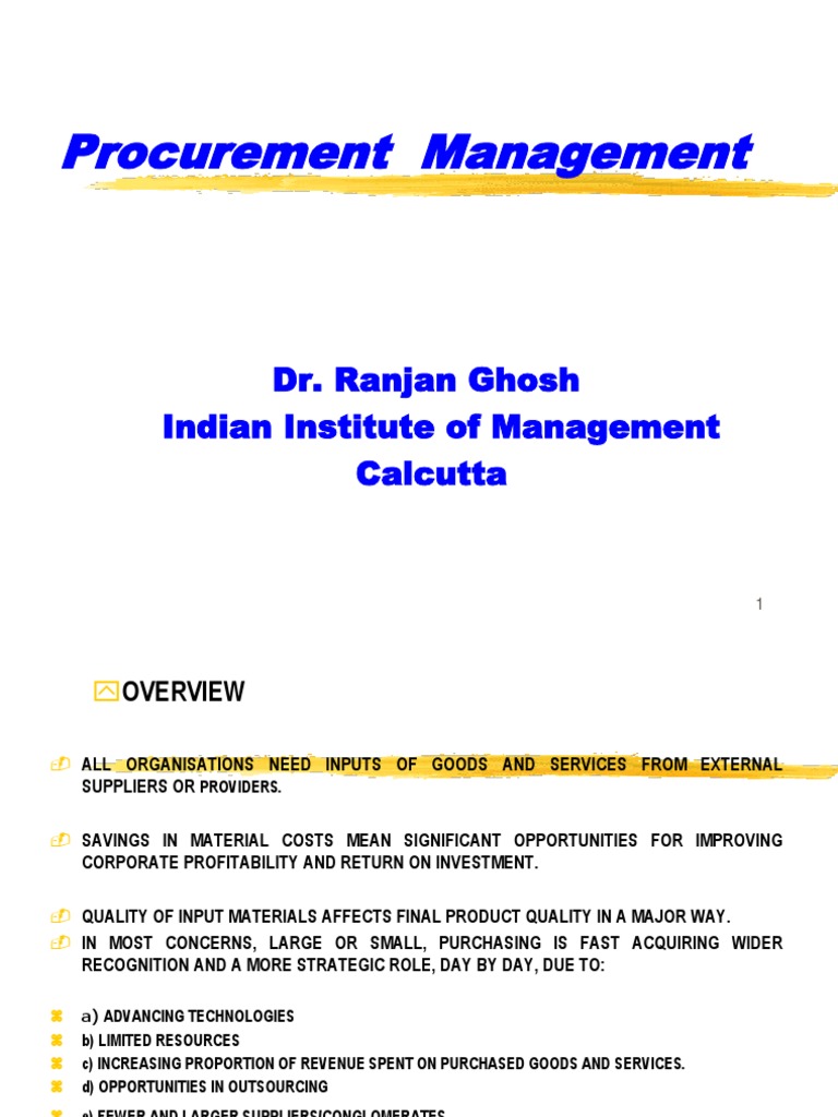 Procurement Management - RG | PDF | Supply Chain | Procurement