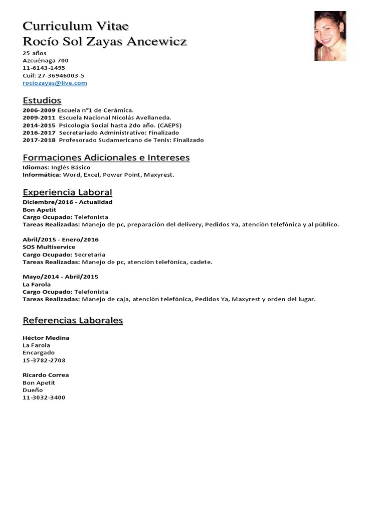 Rocio Sol CV | PDF