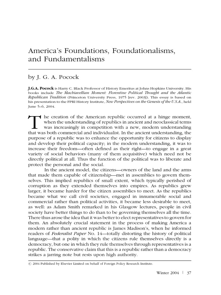 America's Foundations, Foundationalisms, and Fundamentalisms | PDF ...