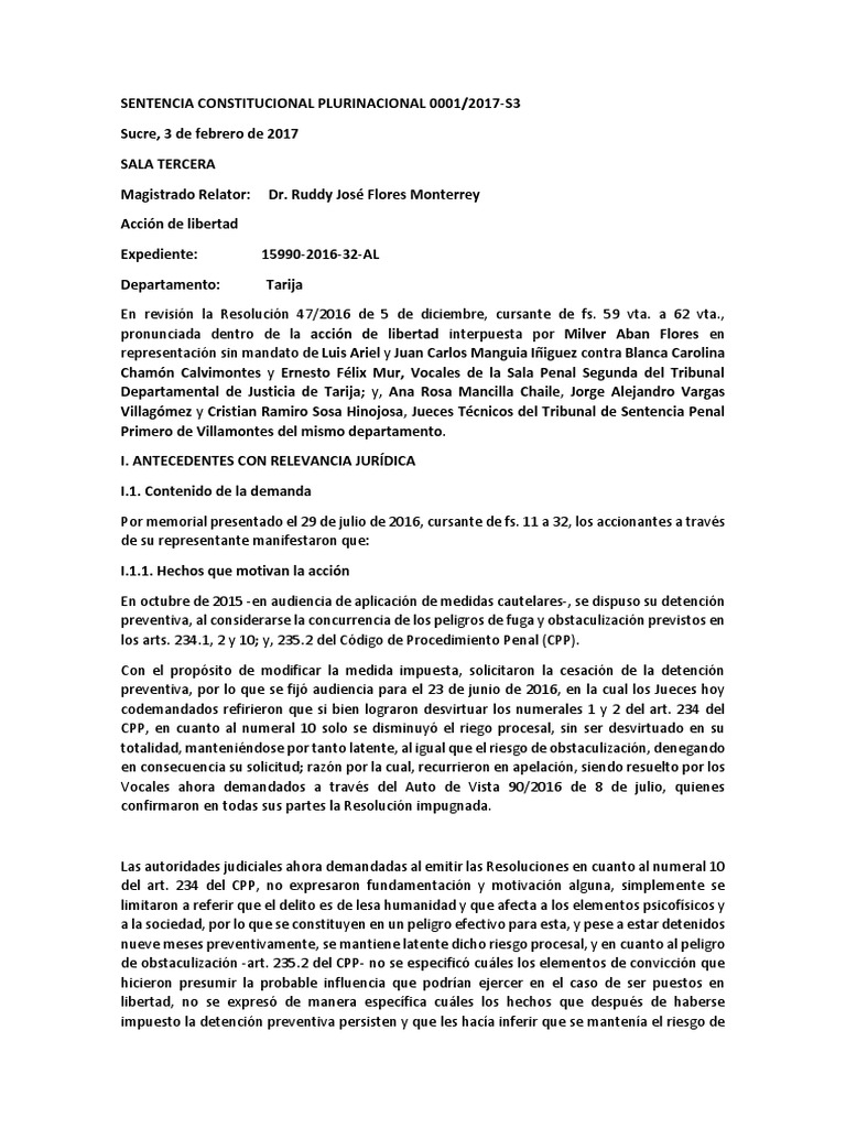 SCP 0001 S-3 Prueba en Jurisdiccion Constitucional | PDF | Caso de ley ...