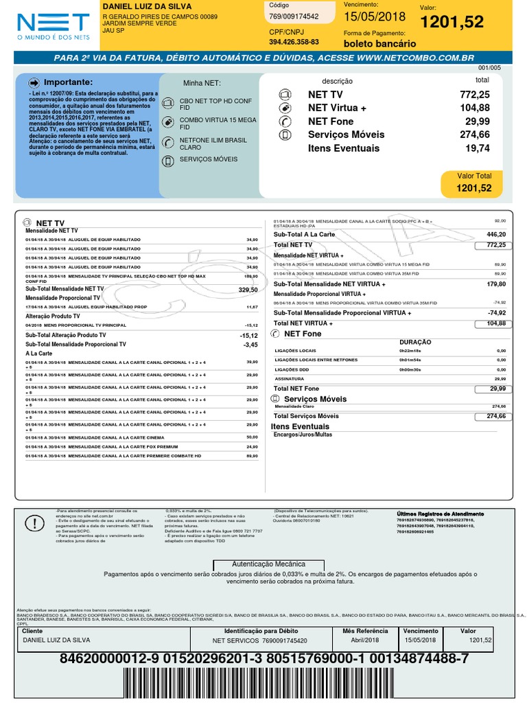 Fatura.pdf | Serviços financeiros | Bancos