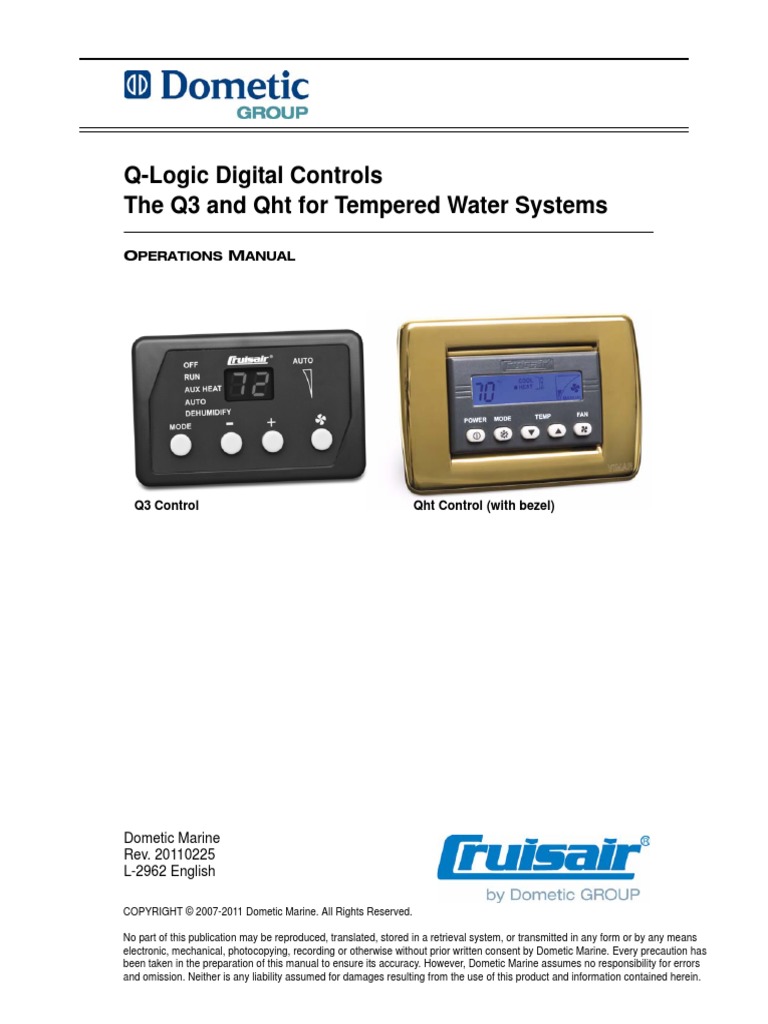 Dometic QHT Control User Manual | PDF | Fahrenheit | Digital Camera Modes