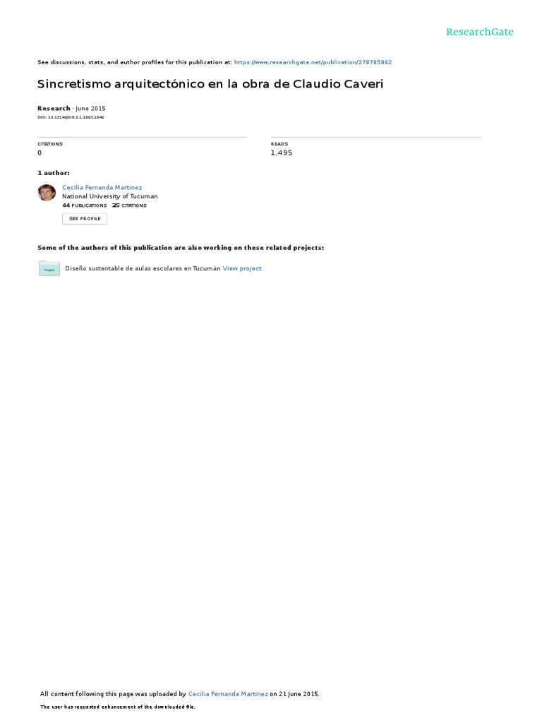 Sincretismoarquitectnicoenla Obrade Claudio Caveri | PDF