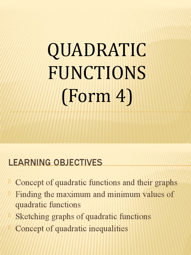 Understanding Quadratic Functions | PDF | Maxima And Minima | Algorithms